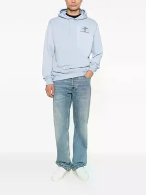 Drole De Monsieur Fountain Print Hoodie - Blue