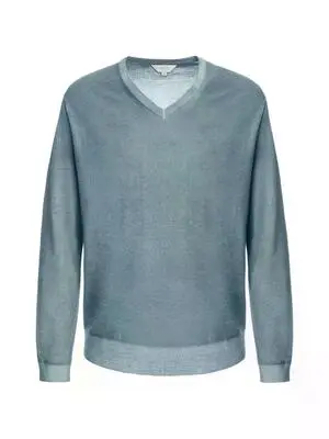 Malo V-neck Fine Knit Sweater - Blue