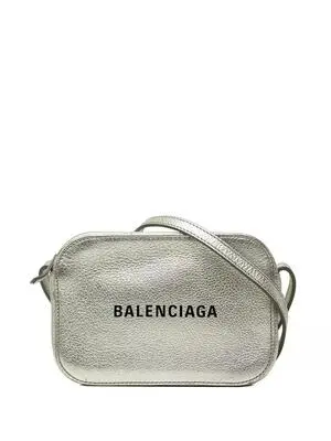 Balenciaga 2019 Metallic Leather Everyday Camera Bag Xs Crossbody Bag - Silver