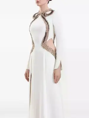 SAIID KOBEISY Embellished Long-sleeve Maxi Dress