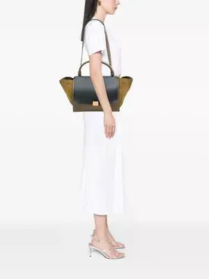 Celine Medium Tricolor Calfskin And Suede Satchel
