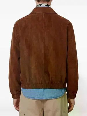AMI Paris Corduroy Cotton Padded Jacket With De Coeur Embroidery