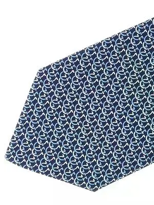FERRAGAMO Gancini Links Print Silk Tie