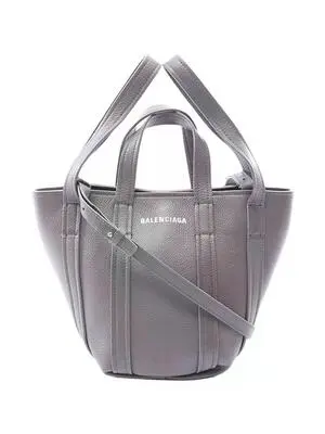 Balenciaga 2018-2026 Leather Everyday North South Tote Xs Satchel - Grey