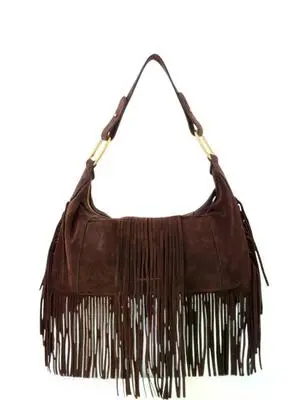 Vanessa Bruno Mathilde Fringed Shoulder Bag - Brown