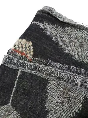Altea Feather-pattern Frayed Scarf