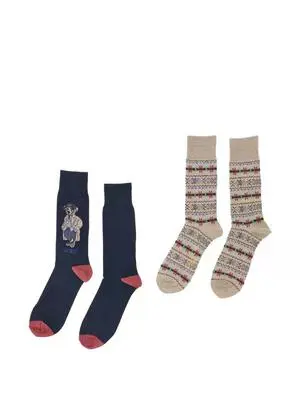 Polo Ralph Lauren Polo Bear Fair Isle-knit Socks - Neutrals