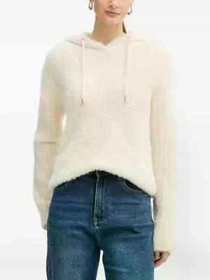 MORGAN Drawstring-hood Sweater - Neutrals