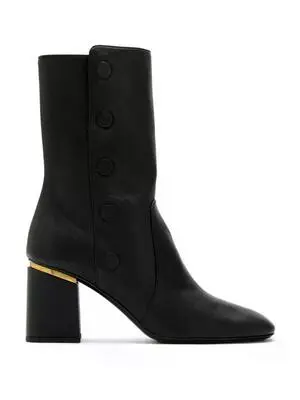 TOD'S Button-detail Block-heel Ankle Boots - Black