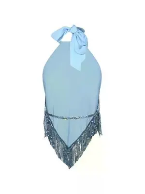 Rabanne Fringe-trimmed Halterneck Top