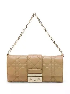 Dior 2011 Lambskin Cannage Miss Wallet On Chain Handbag - Neutrals
