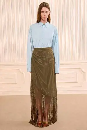 Ulla Johnson Lark Silk Fringe Skirt