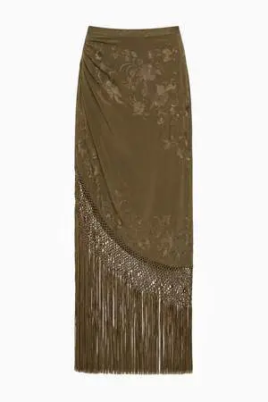 Ulla Johnson Lark Silk Fringe Skirt