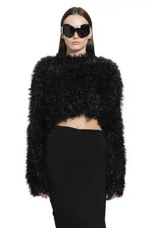 Junya Watanabe Glitter Mohair Sweater - Black