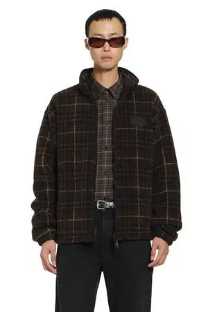 Burberry Check Wool Cashmere Fleece Jacket - Brown