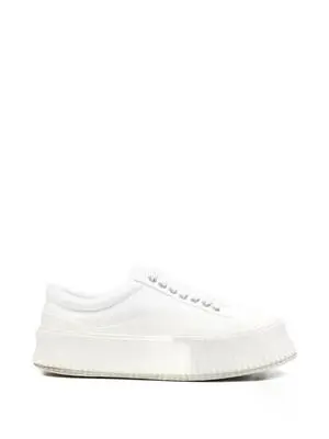 JIL SANDER Round-toe Lace-up Sneakers - White