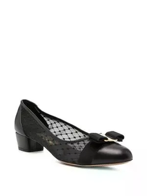 FERRAGAMO Vara Bow-detail Pumps - Black