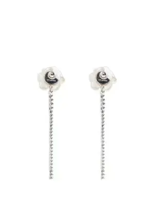 SELF-PORTRAIT Crystal Embellished Floral Motif Drop Earrings