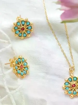 OTTOMAN HANDS Marigold Beaded Stud Earrings