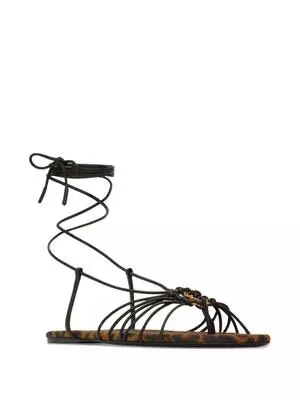 Saint Laurent Babylone Multistrap Leopard Sandals
