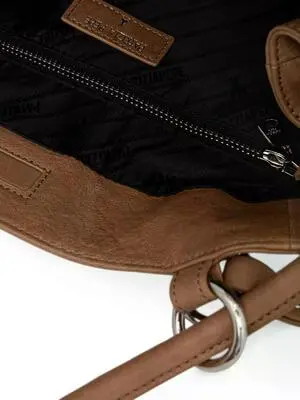 Patrizia Pepe Logo-print Calf Leather Tote Bag