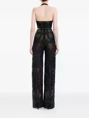 SAIID KOBEISY Embroidered Lace Jumpsuit