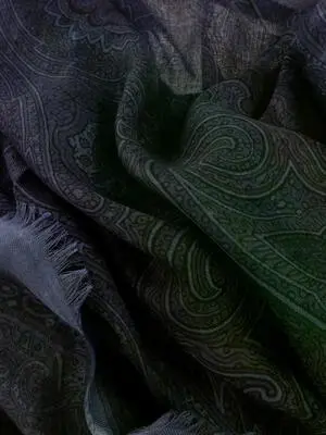 Etro Paisley-print Raw-edge Scarf