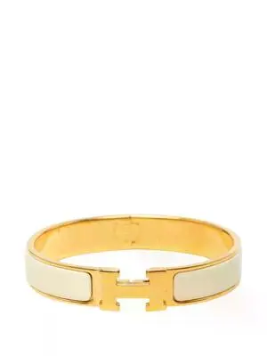 Hermès 2000-2020 Narrow Enamel Clic H Bracelet Pm Costume Bracelet - Gold