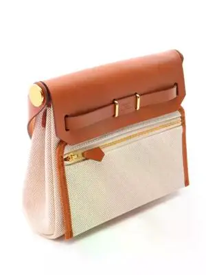 Hermès Military Toile And Vache Hunter Herbag Zip 20 Crossbody Bag