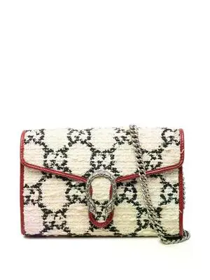 Gucci 2000-2015 Gg Tweed Dionysus Wallet On Chain Crossbody Bag - White