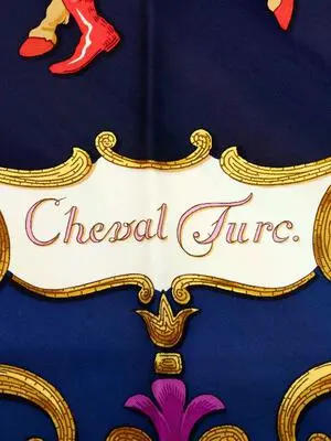 Hermès 1980-2000 Cheval Turc Silk Scarf 90 Scarves