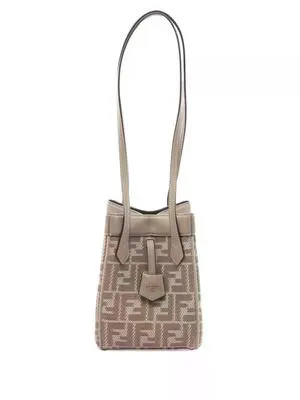 Fendi 2010-2026 Mini Ff Denim Origami Shoulder Bag - Neutrals