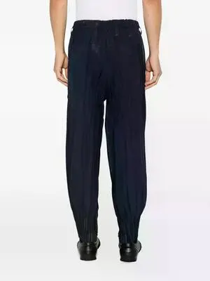 Issey Miyake S Pleated Texture Trousers - Blue