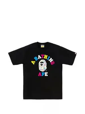 A BATHING APE Neon Camo College Logo T-shirt