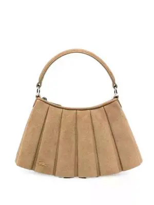 Lacoste Lenglen Pleated Suede Tote Bag - Neutrals