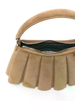 Lacoste Lenglen Pleated Suede Tote Bag - Neutrals