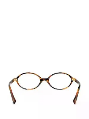 Miu Miu Tortoiseshell-effect Oval-frame Glasses