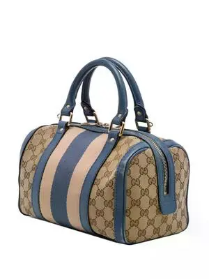 Gucci 2016-2026 Small Gg Canvas Web Joy Boston Bag Satchel - Neutrals