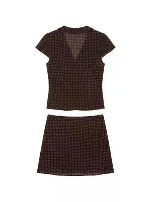 REFORMATION Kelson Polka-dot Two-piece Set - Brown