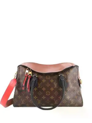 LOUIS VUITTON Tuileries Handbag Monogram Canvas With Leather Satchel - Brown