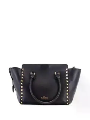 Valentino Garavani Rockstud Rigid Leather Small Tote Bag - Black