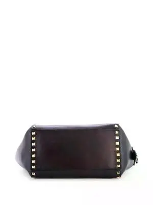 Valentino Garavani Rockstud Rigid Leather Small Tote Bag - Black