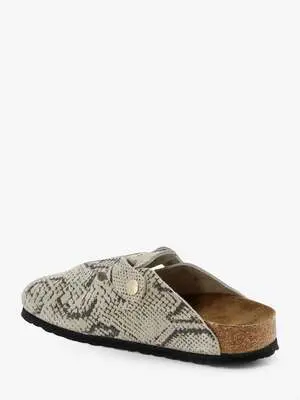 BIRKENSTOCK Boston Suede Sabot With Python Print