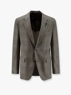 LARDINI Prince Of Wales Wool Blazer