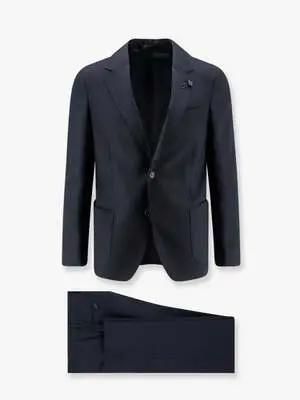 LARDINI Virgin Wool Suit With Pinstripe Pattern
