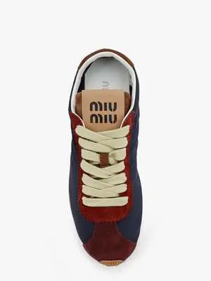Miu Miu Nylon And Suede Low-top Sneakers