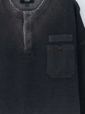 REPRESENT Cotton Henley Tshirt With A Washedout Effect