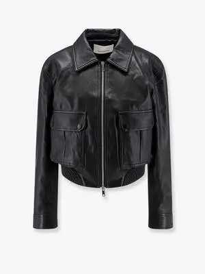 THE FRANKIE SHOP Oversized Leather Bomber Jacket