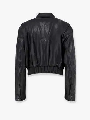 THE FRANKIE SHOP Oversized Leather Bomber Jacket