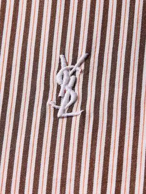 Saint Laurent Cassandre Cotton Shirt With Striped Pattern